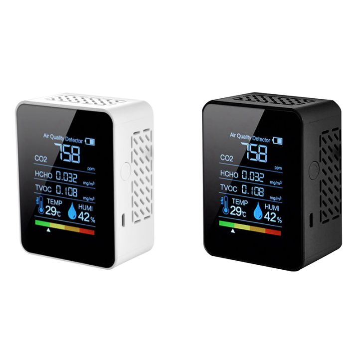 J7(HAIW) 5 in 1 Air Quality Monitor CO2 Meter Digital Temperature ...