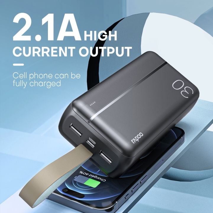 Flash sale Rapoo S2002 30000mAh Powerbank 2.1A Fast Charging Lithium ...