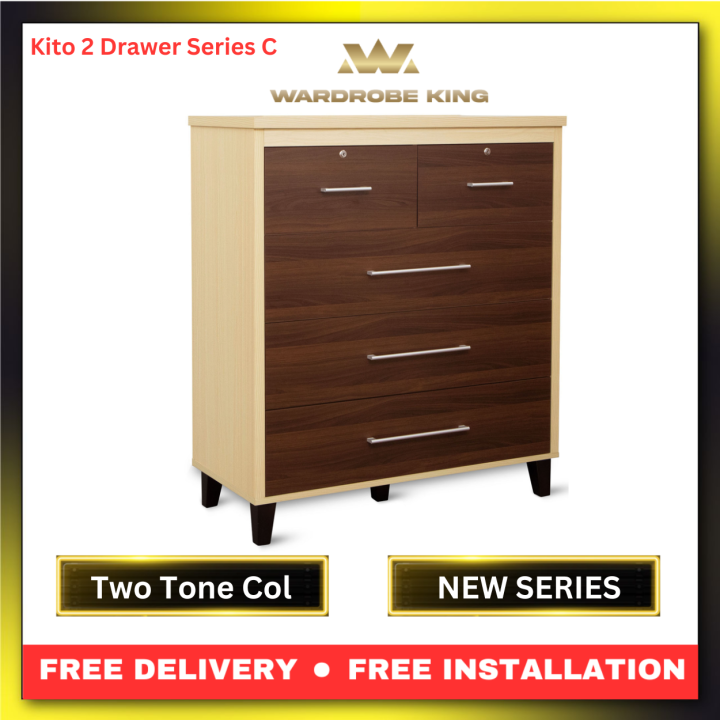 SG KITO 2 - Two Tone Color Chest of Drawer Series (C2) 5 Drawers ...