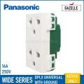 Panasonic Wide Series Duplex Universal Outlet with Ground (Shutter / No ...