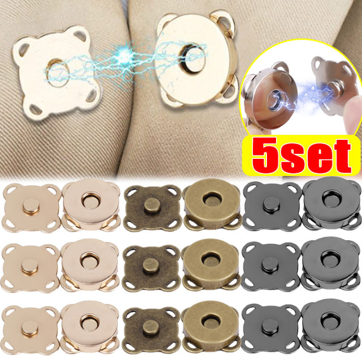 10pcs Magnetic Snap Button Metal Plum Blossom Sew On Button Clasps Fasteners For Purses Handbag