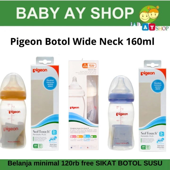 Pigeon Botol PP Susu Wide Neck peristaltic plus 160 ml | Lazada Indonesia