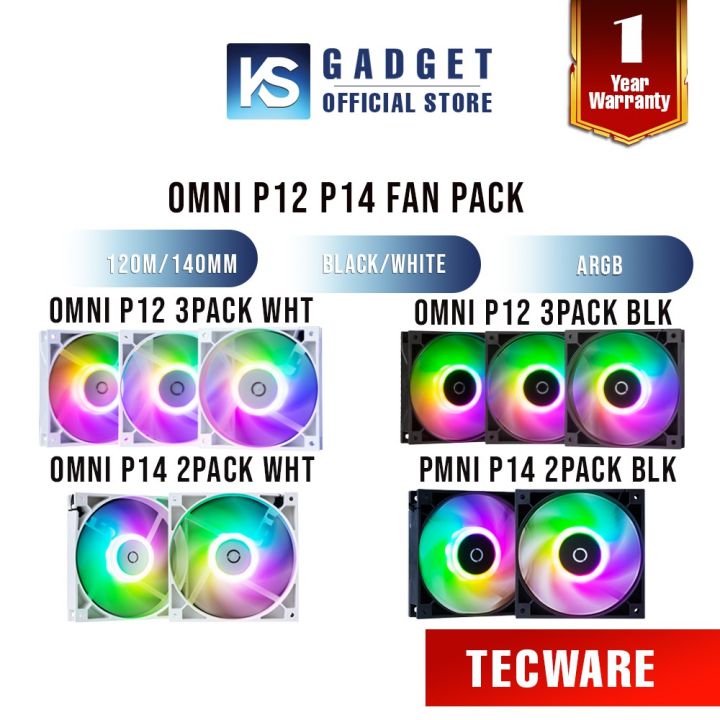 Tecware Omni P12 Fan / Omni P14 Fan Pack With 9 Inner Leds , 4 pin PWM ...