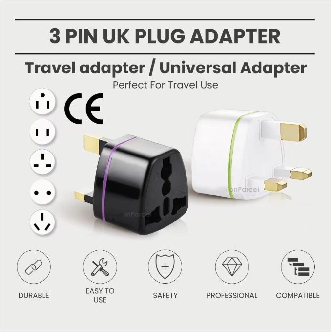 UK/SG 3 Pin Plug Power Converter | UK 3 Pin Plug Adapter | Travel ...