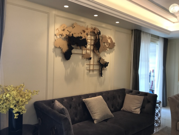Designer 3D World Map Wall Deco Hiasan Dinding 3D Ruang Tamu Peta Dunia ...
