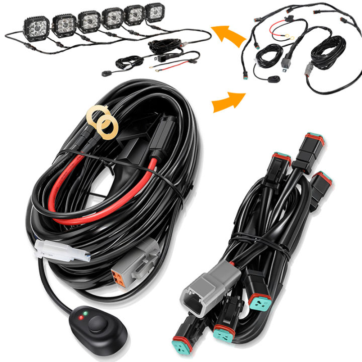 AUXBEAM 6 / 8 LED Pods Work Lights Connecting Cable Wires Wiring ...