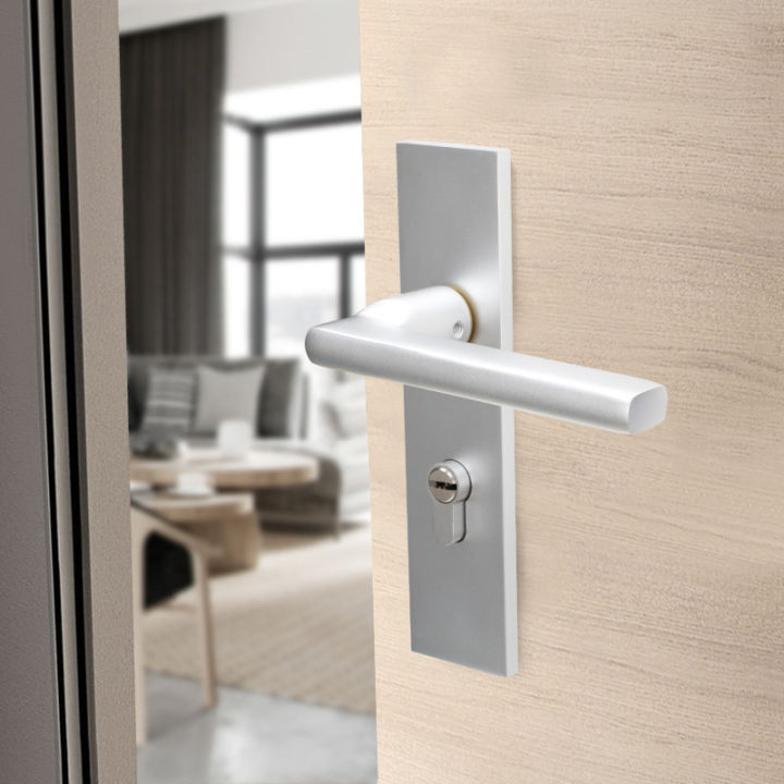 Stainless steel door lock indoor bedroom household mute solid wood room ...