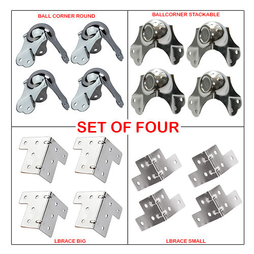 Flight Tour Case Accessories Set of 4PCS ( L BRACE & BALL CORNER Side ...