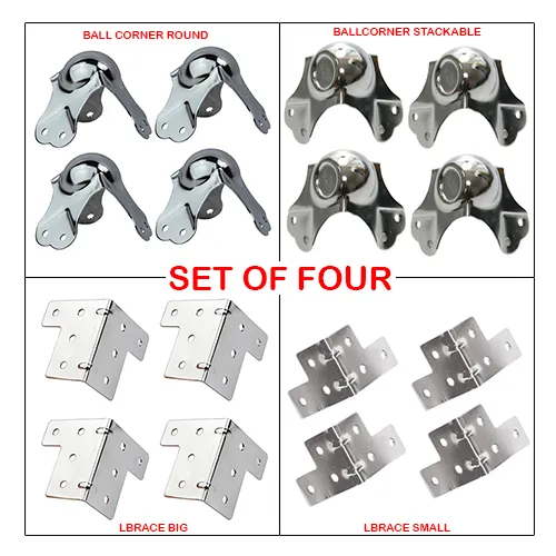 MW 4pcs Flight Case Accessories – L-Brace & Ball Corner Side Protectors ...