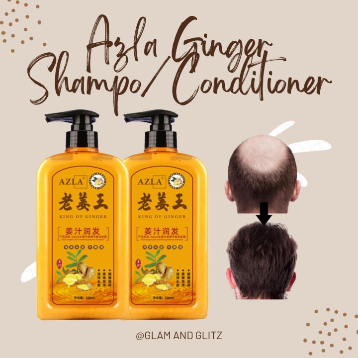100% Effective AZLA Natural Ginger Shampoo for Hair Loss Herbal Ginger ...