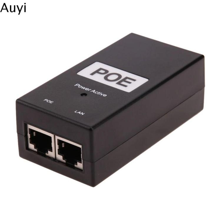 AUYI 100Mbps POE Power Injector ใช้ร่วมกันได้ 0.5A 24V/48V แหล่งจ่ายไฟ POE แหล่งจ่ายไฟแบบพาสซีฟ ...