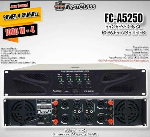POWER AMPLIFIER 4 CHANNEL 1000 WATT ORIGINAL FIRSTCLASS FC A5250 ...