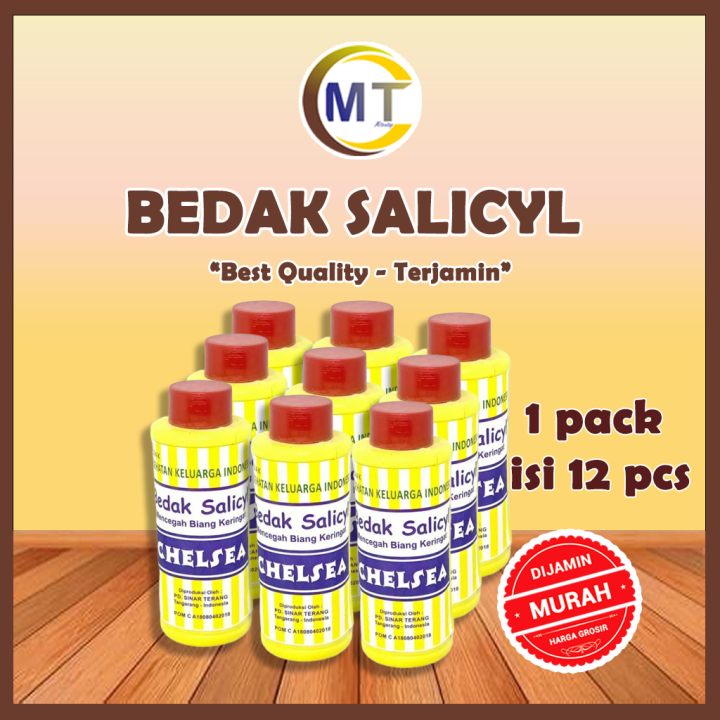 Bedak Salicyl 12 Pcs 80 gram Bedak Gatal Salicyl Chelsea Bedak Salisil ...