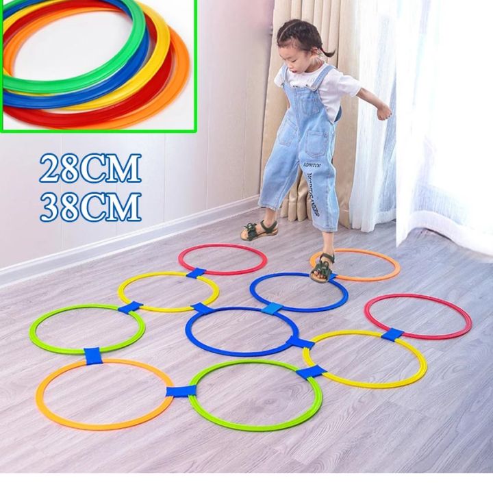Hittime ห่วงเซ็ทเกมสำหรับห่วงเชื่อม10ชิ้น,ของเล่นแนวกีฬาสำหรับเด็กเล่นแนวประสาทสัมผัสฝึกกายภาพ ...