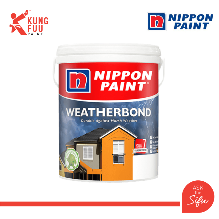 Nippon Paint 1 Litre / 5 Litre / 18 Litre Weatherbond Acrylic-Based ...