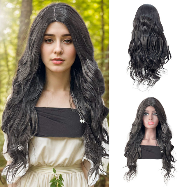 Headgear Wig with Bangs for Black Women Heat Resistant Fiber TRESS Long ...
