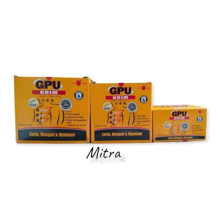 GPU Krim Sereh 60 gr 150 gr 250 gr - Variant krim pijat urut | Lazada ...