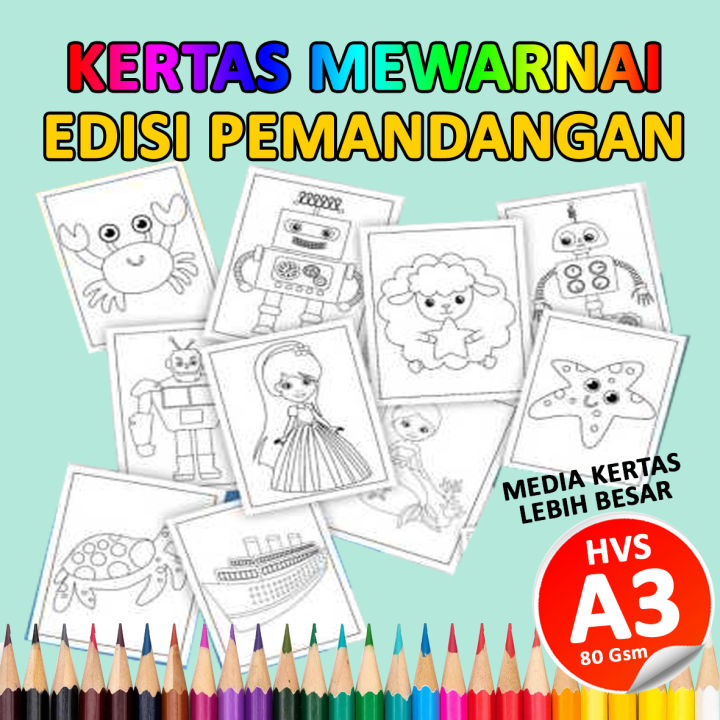 Kertas Mewarnai A3 Best Produk Seller - Mewarnai Sketsa Edisi ...