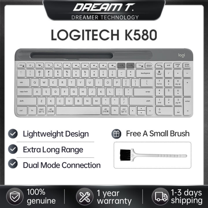 Logitech K580 Slim Usb Wireless Keyboard Multi Device Ultra Thin Bluetooth Office Keyboard