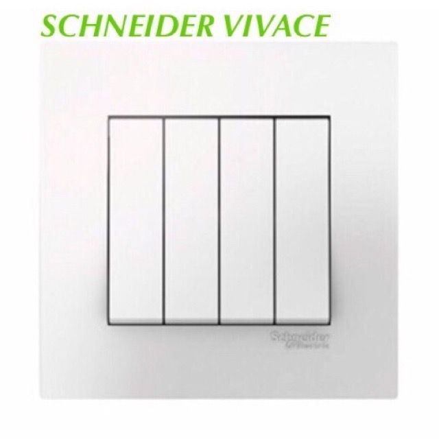 Schneider Vivace 4 Gang 1 Way Switch / Vivace 4Gang switch / Vivace 4 ...