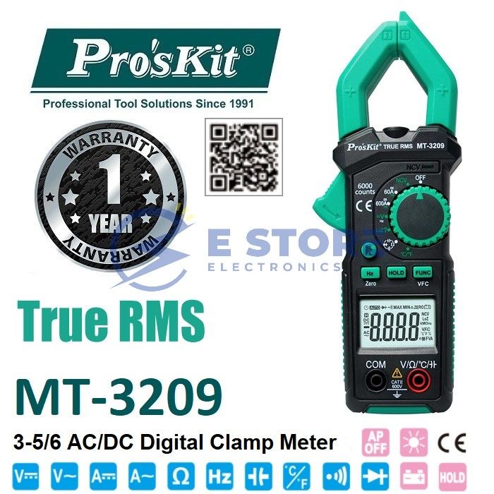 Pro'sKit MT-3209 3-5/6 AC/DC Digital Clamp Meter | Lazada