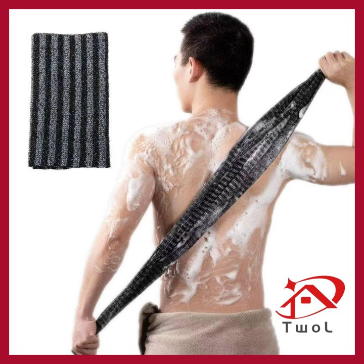 TwoL Japanese Rubbing Washcloth Bath Brush For Back Towels Exfoliating ...