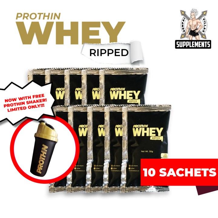 PROTHIN WHEY RIPPED 10 SACHETS WITH FREE PROTHIN SHAKER | Lazada PH