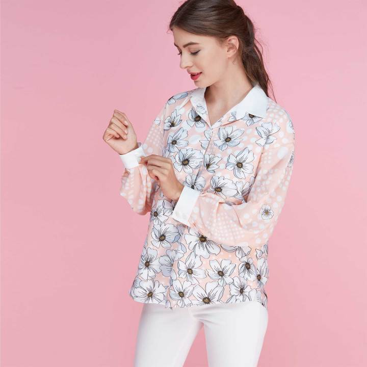 VANNSTOFF Irja Shirt เสื้อแขนยาวที่มาพร้อมกับผ้าลาย Original ของ Vannstoff | Lazada.co.th