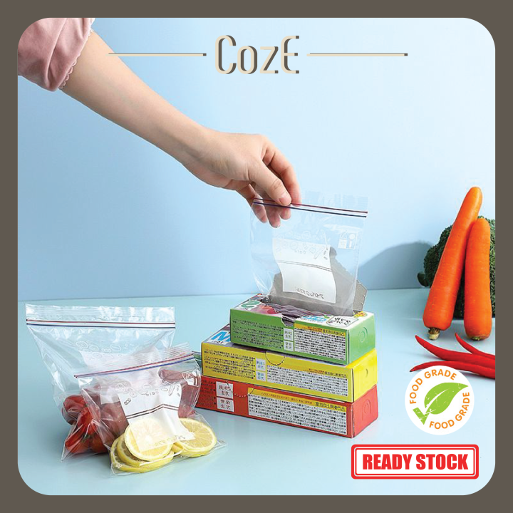 CozE Food Freezer Zip Lock Food Bag Transparent Resealable Storage ...