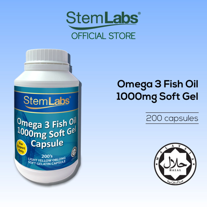 ☂JAKIM HALAL StemLabs Omega 3 Fish Oil 1000mg (200 Capsules) Exp 072026 | Lazada