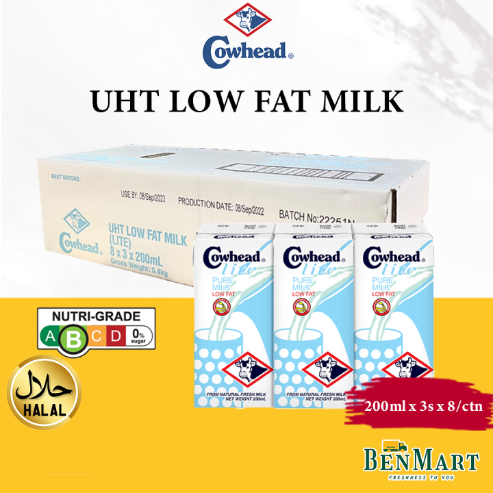 [BenMart Dry] Cowhead UHT Low Fat Milk 200ml Carton Deal - Halal ...