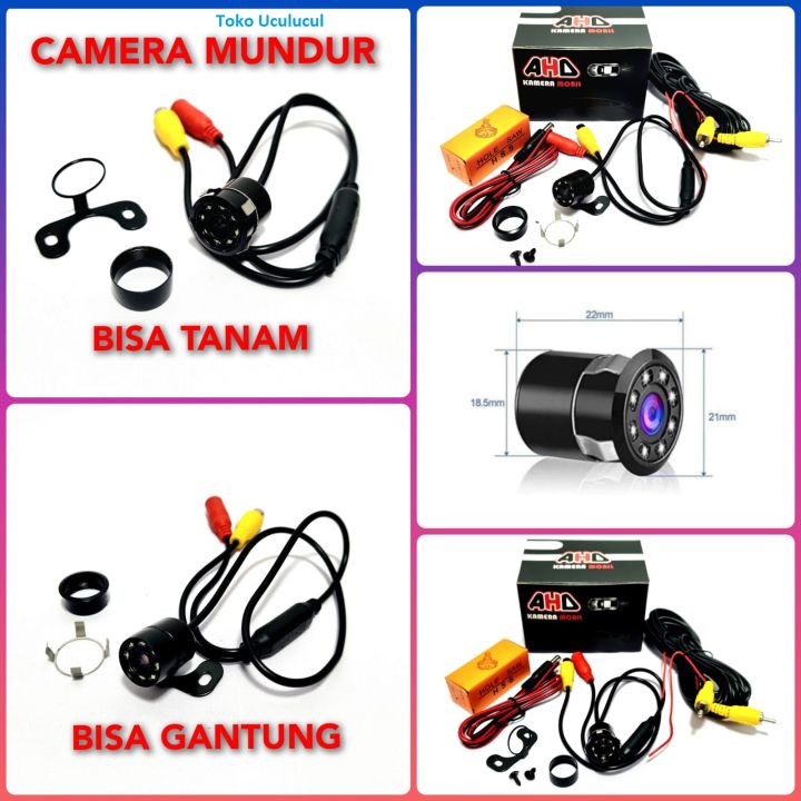 REAR CAMERA / KAMERA MUNDUR BULAT TANAM / GANTUNG 8 LED UNIVERSAL ...