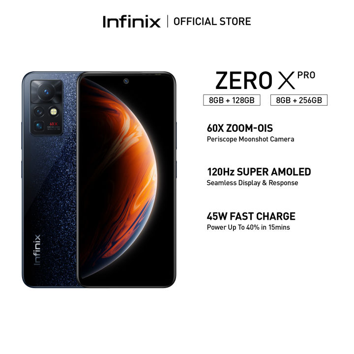 Infinix Zero X Pro (8GB RAM+128 / 256GB ROM) 6.67" 60X Periscope Zoom 120Hz Amoled Display 45W ...