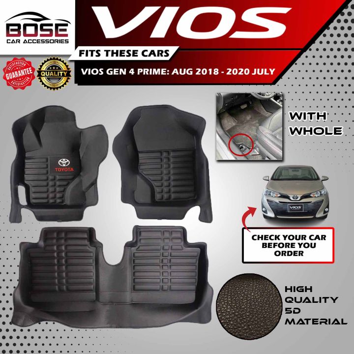 5D Black with Hole / TPE Black Deep Dish Matting for Toyota Vios Prime ...