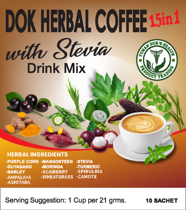 Dok Herbal Coffee 15 in 1 - Organic Low Sugar | Lazada PH
