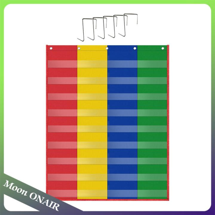 Moon ONAIR Classroom Pocket Chart Sight Words Pocket Chart with 5 Hooks ...