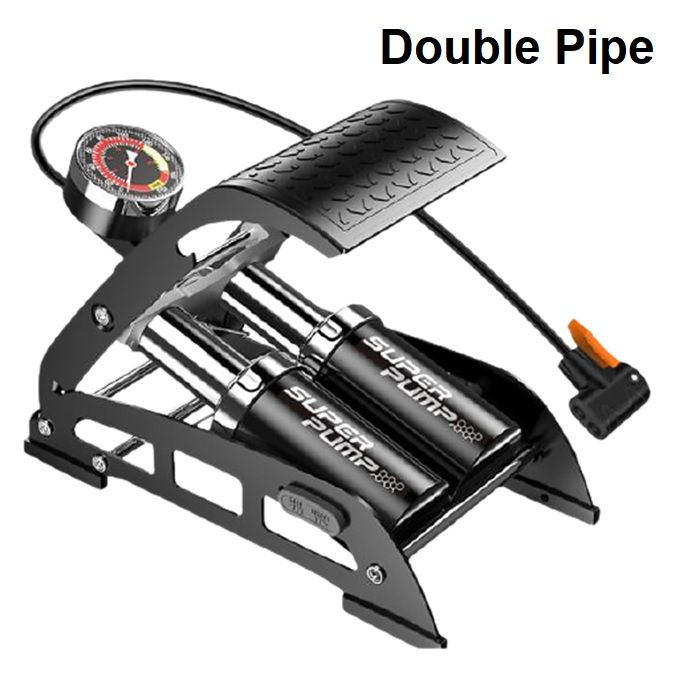 Multifunctional Bicycle Foot Pump with Accurate Pressure Gauge Fits ...