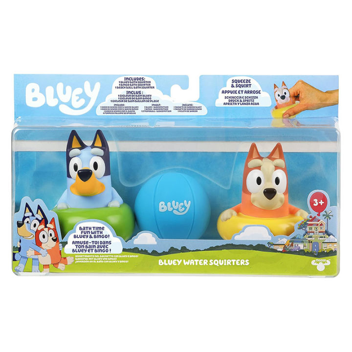 Bruey Bluey Toy Family Blue Bath Shower Ejector 3 Doll Cross-Border Hot ...