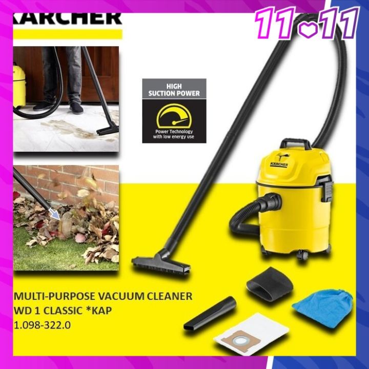 Karcher WD1 Classic 15L 1200W Wet & Dry Vacuum Cleaner With Blower Function WD 1 | Lazada