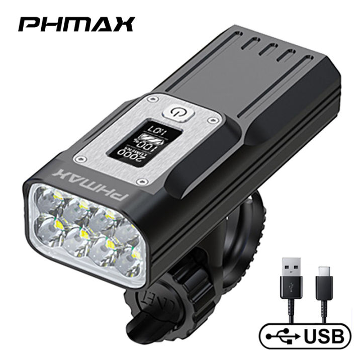 PHMAX NGTR60 Powerful Bicycle Light with OLED Display 10000mAh 360 ...