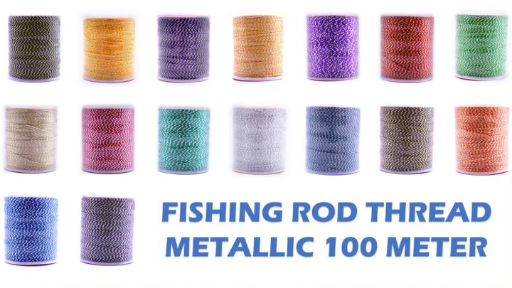 TW Fishing Rod Thread Metallic Twin Color 100 meter Custom Rod Building ...