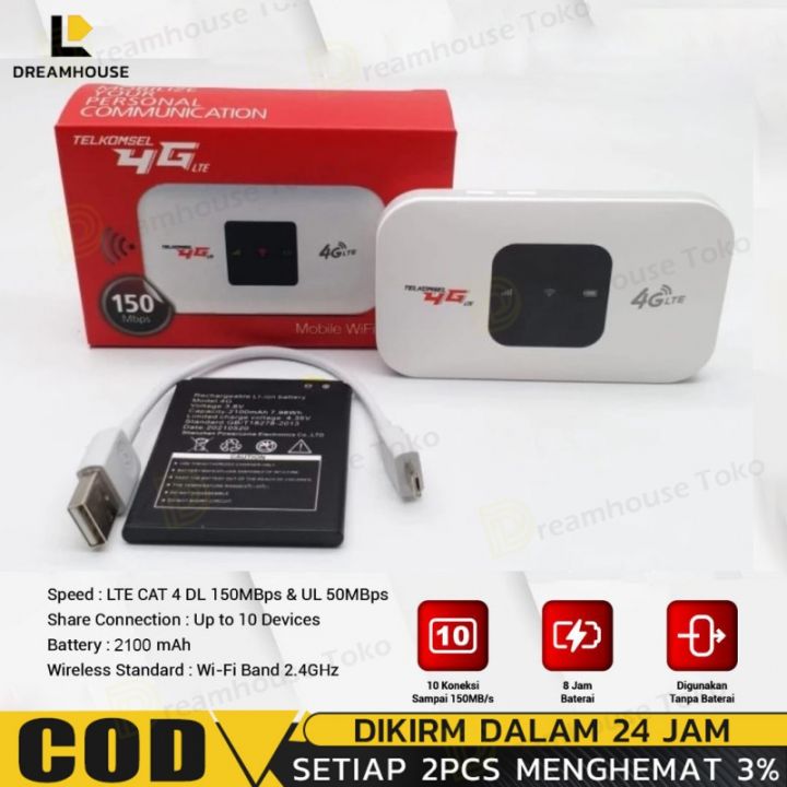 MIFI MODEM WIFI 4G UNLOCK OPERATOR Perdana Telkomsel By.u/ 150 Mbps 4G ...