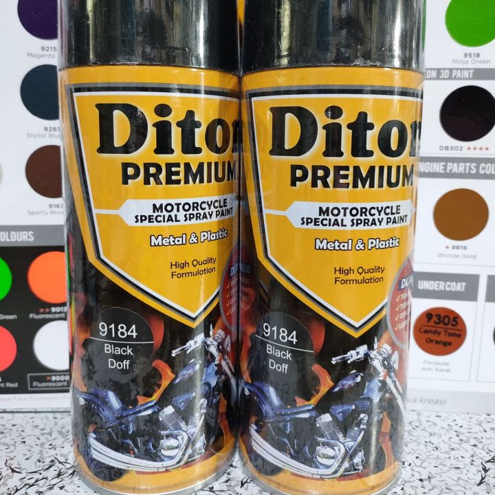 Pilok Cat Semprot Diton Premium Black Doff Hitam Dop 9184 400cc ...
