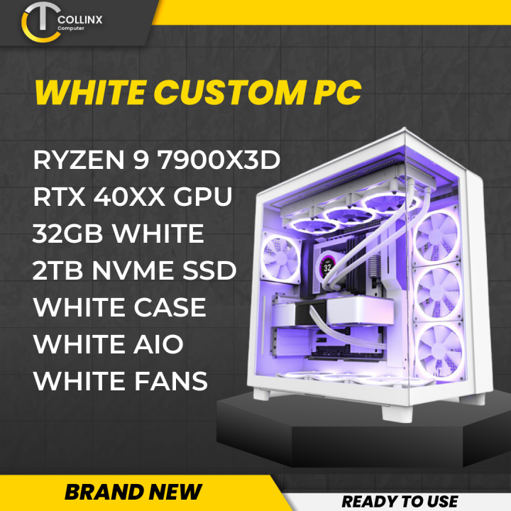 [ WHITE PC BUILD I ] AMD RYZEN 9 7900X3D CPU Desktop Package with GPU ...