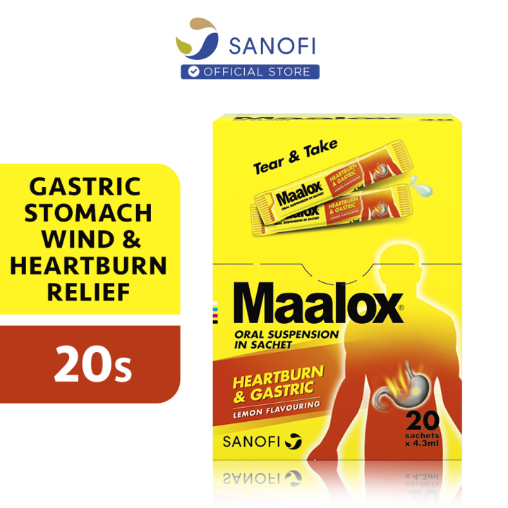MAALOX Oral Suspension Gastric and heartburn relief Sachet 4.3ml x 20S ...