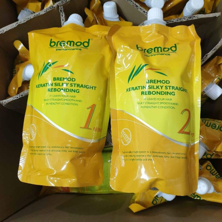Bremod Rebonding Yellow Hair Silky Straightening with Keratin 800ml ...