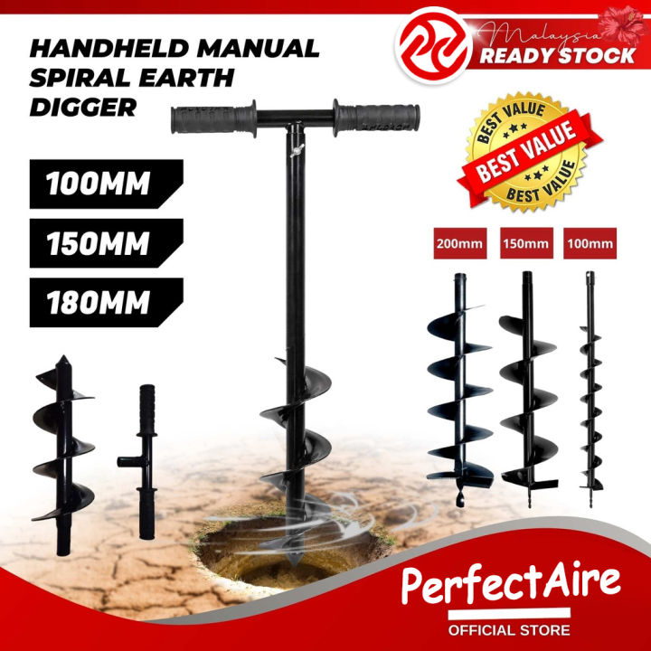 100mm 150mm 180mm Manual Handheld Digger Earth Auger Digger Post Hole ...