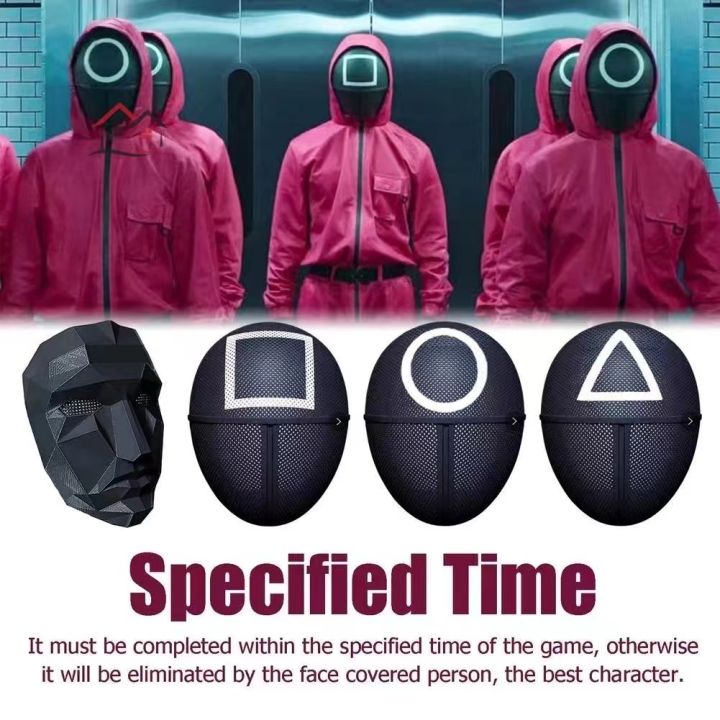 Yw shop Squid Game Cosplay Mask Square Circle Triangle Halloween Masks ...