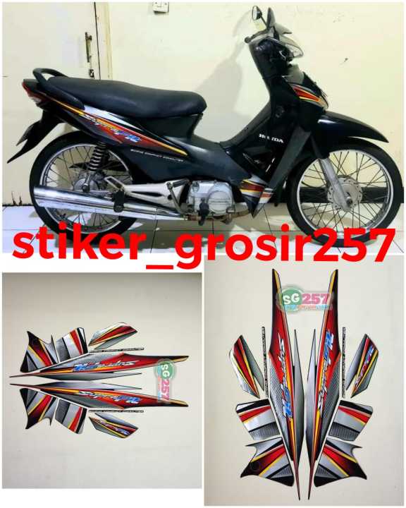 STIKER STRIPING LIS BODY SUPRA FIT NEW 2006 2007 WARNA HITAM STANDAR ...