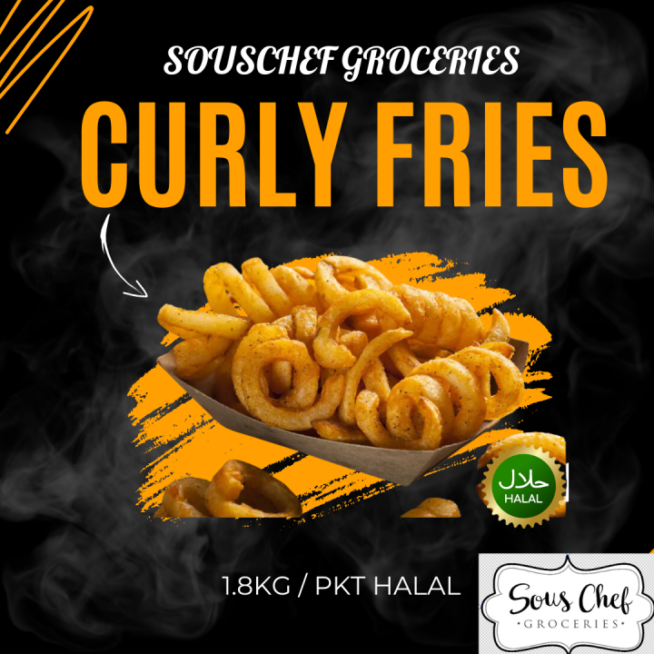 FROZEN CURLY FRIES 1.81KG/PKT HALAL FINGER FOOD TWISTER FRIES | Lazada ...